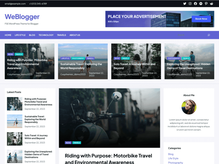 WeBlogger - The Best WordPress Theme For Blogs [2024]