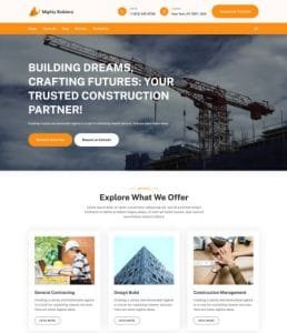 Mighty Builders-Best Wordpress Theme For Construction Agency